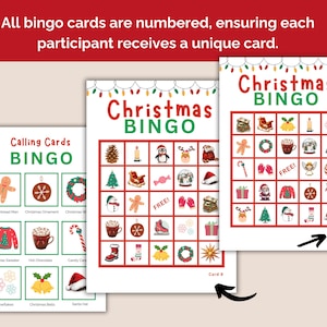 Printable Christmas Bingo, 30 Unique Bingo Cards, Family Christmas ...