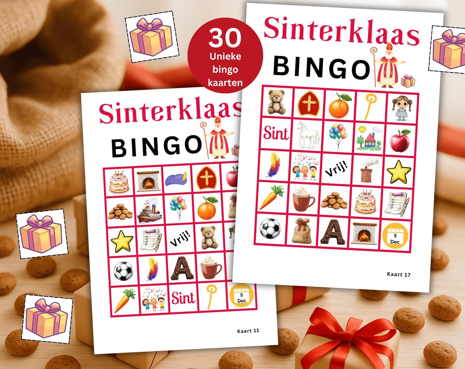 Sinterklaas Bingo, 30 Bingo Cards Sinterklaas Party Game, Printable ...