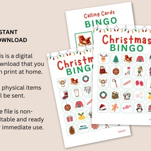 Christmas Bingo, 30 Unique Bingo Cards, Christmas Party Games, Xmas ...