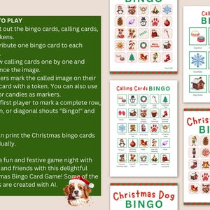 Christmas Dog Bingo, 30 Unique Bingo Cards PDF, Dog Bingo Printable ...