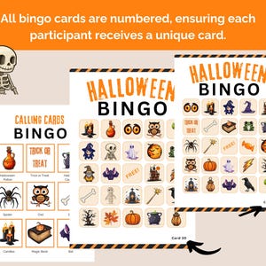 Halloween Bingo, 30 Unique Halloween Bingo Cards, Halloween Activity ...