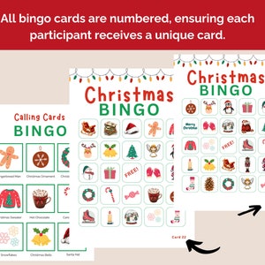 Christmas Bingo, 30 Unique Bingo Cards, Christmas Party Games, Xmas ...