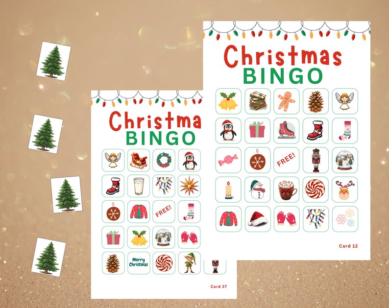 Christmas Bingo, 30 Unique Bingo Cards, Christmas Party Games, Xmas ...