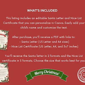 Letter From Santa, Nice List Certificate, Personalized Santa Letter ...