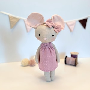 Mouse Doll Sewing Pattern: Cuddly Rag Doll With Dress (PDF Download ...
