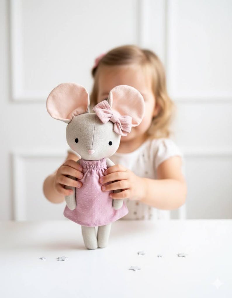 Mouse Doll Sewing Pattern: Cuddly Rag Doll With Dress (PDF Download ...