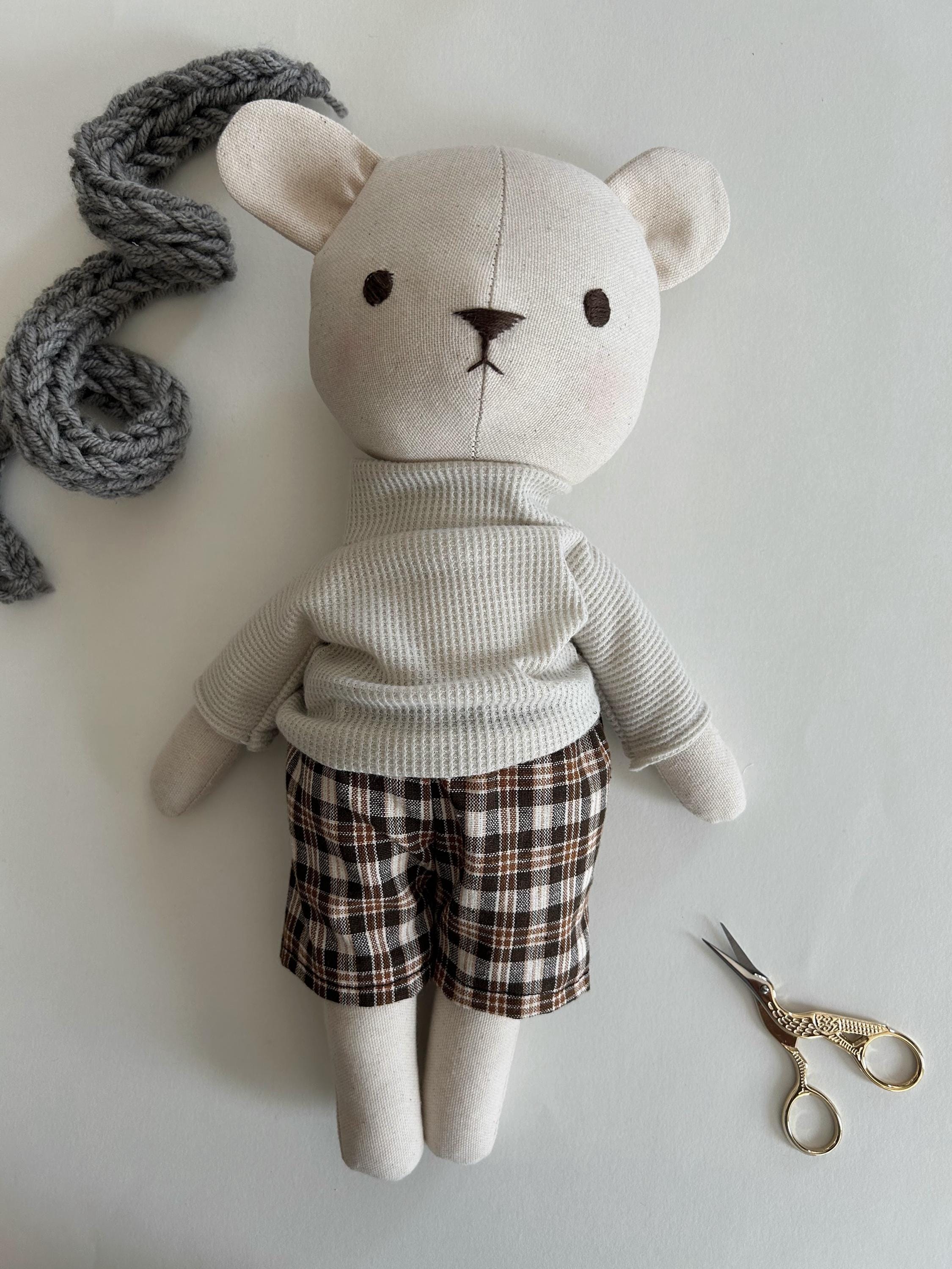 Bear Doll Sewing Pattern Bear Soft Toy Pattern and Tutorial Instant Download Pdf Cuddly Plush - Etsy