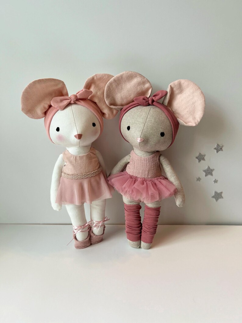 Ballerina Mouse Doll Sewing Pattern: DIY Linen or Cotton Toy and Outfit ...