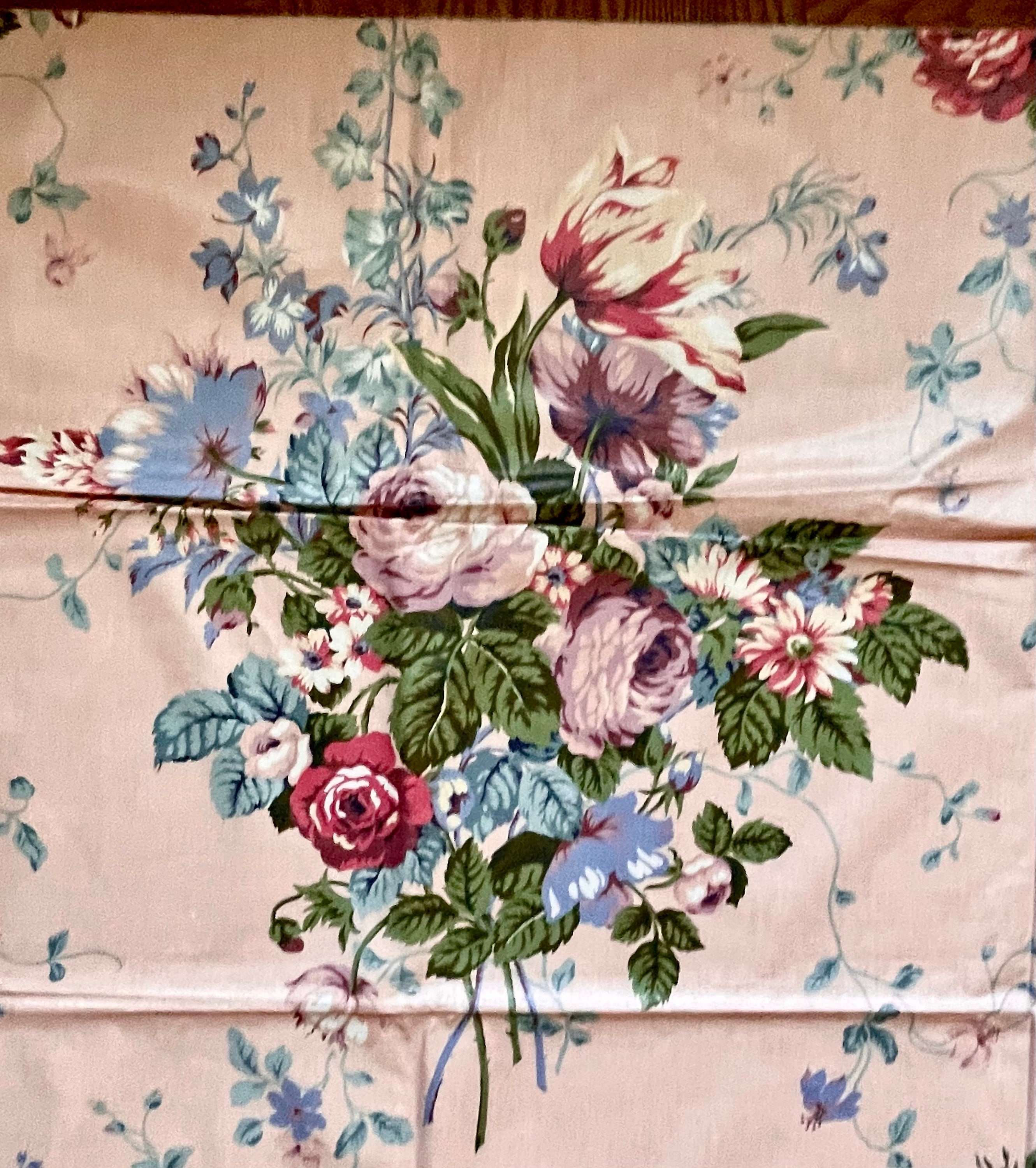 Vintage Jay Yang for Fabriyaz Peach-pink OR Charcoal Floral Chintz ...