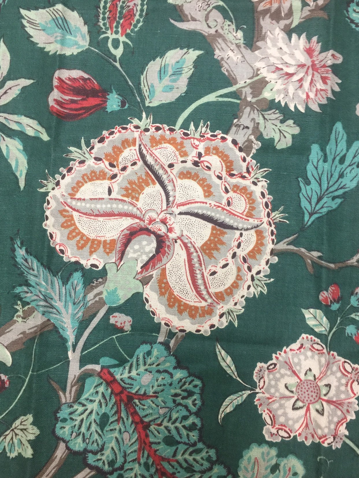 Vintage Stroheim & Romann Jacobean Floral Union Cloth Linen/cotton ...