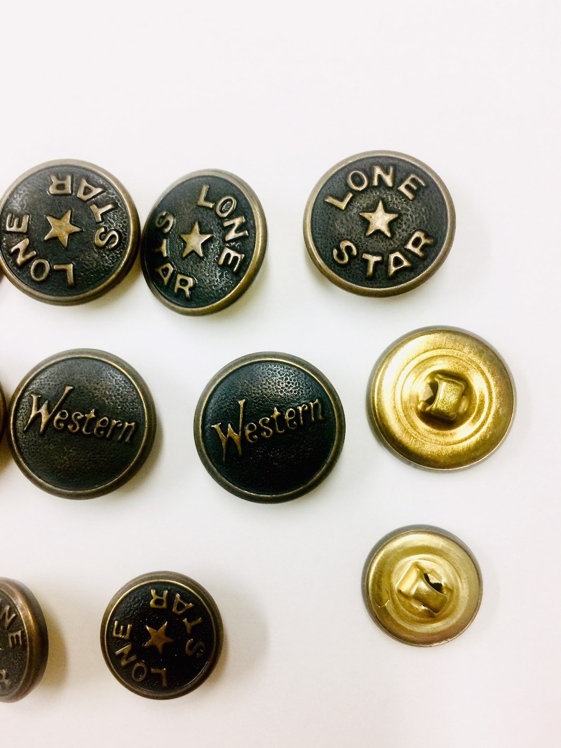 LOT: Vintage 70s Western-themed Metal Buttons With Metal Shank - Etsy