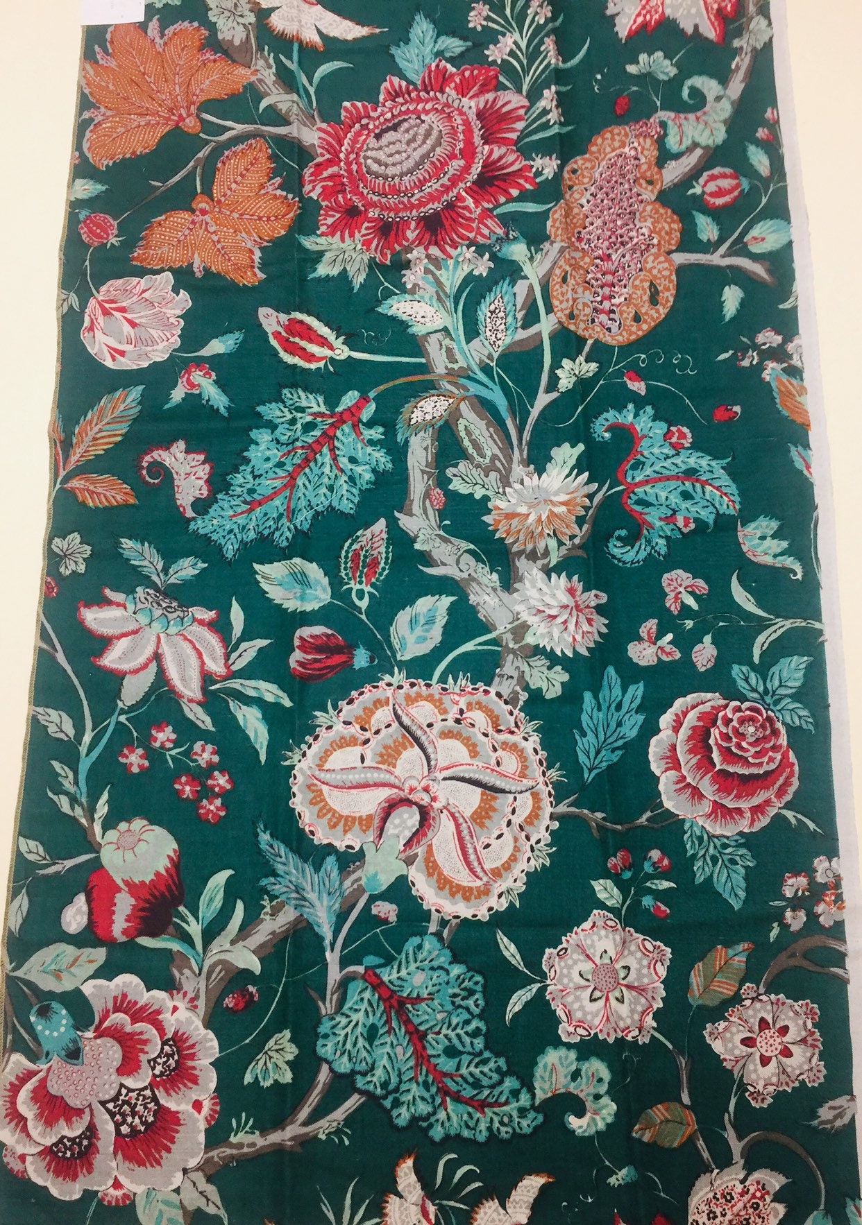 Vintage Stroheim & Romann Jacobean Floral Union Cloth Linen/cotton ...