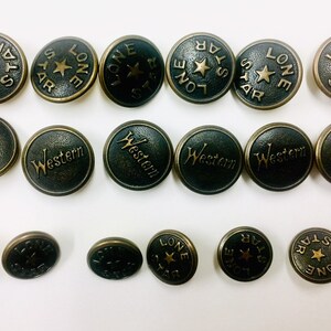 LOT: Vintage 70s Western-themed Metal Buttons With Metal Shank - Etsy