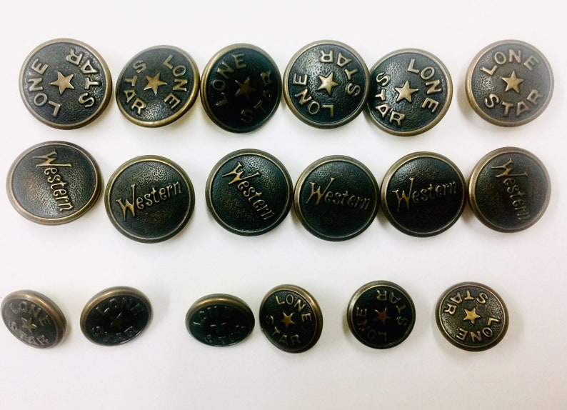 LOT: Vintage 70s Western-themed Metal Buttons With Metal Shank - Etsy