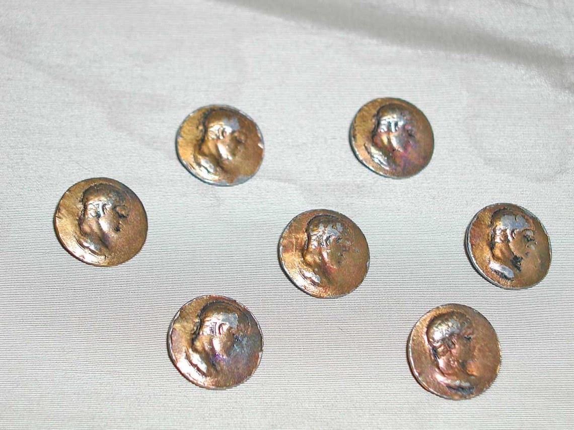 Gold Coin-style Metal Buttons With Metal Shank 7 Buttons Size - Etsy