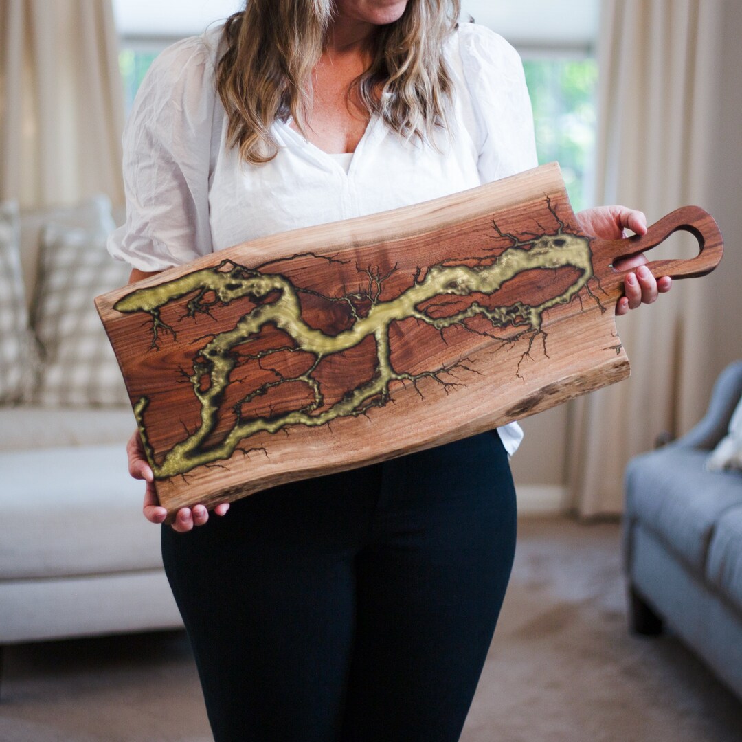 Electric Fractal Burned Boards With Custom Epoxy Fill Handmade ...