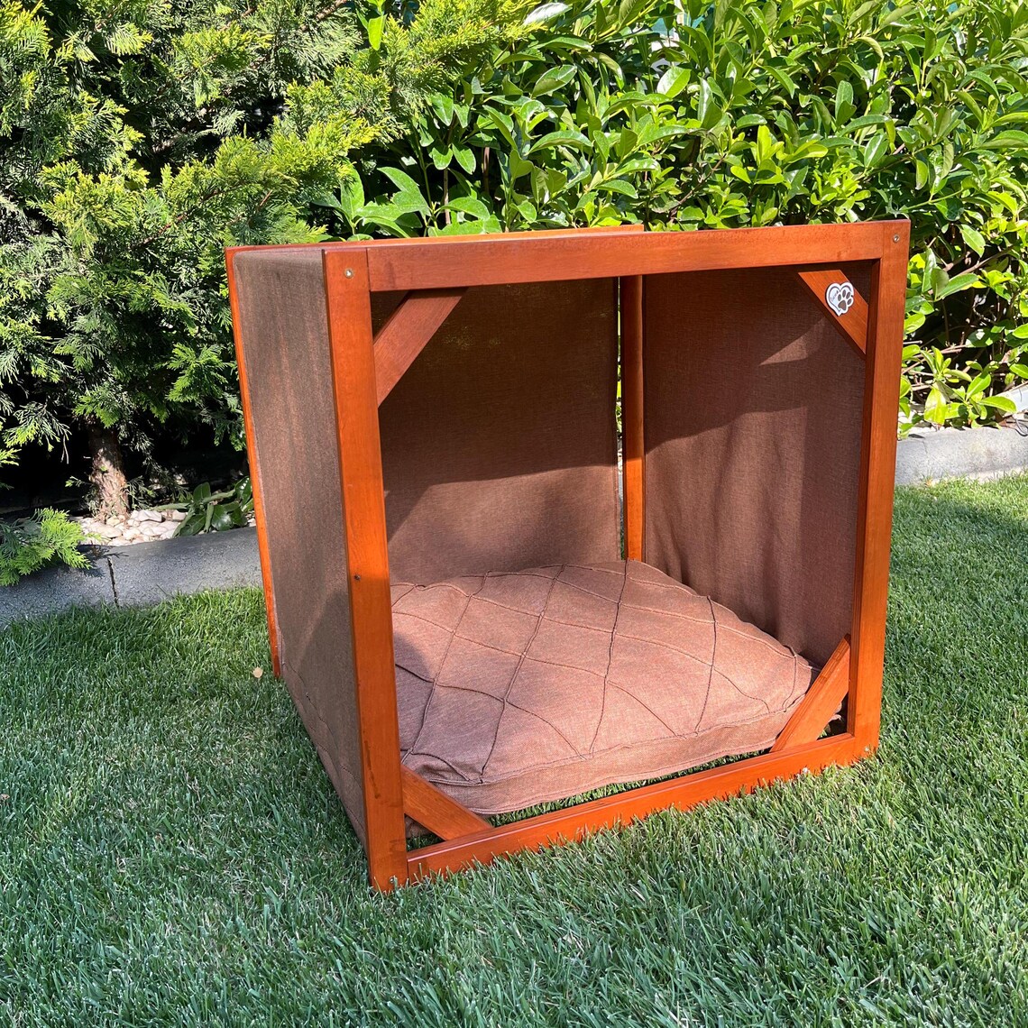 MERWOOD Dog House,wooden Dog House,kennel Furniture With Dog Bed ...