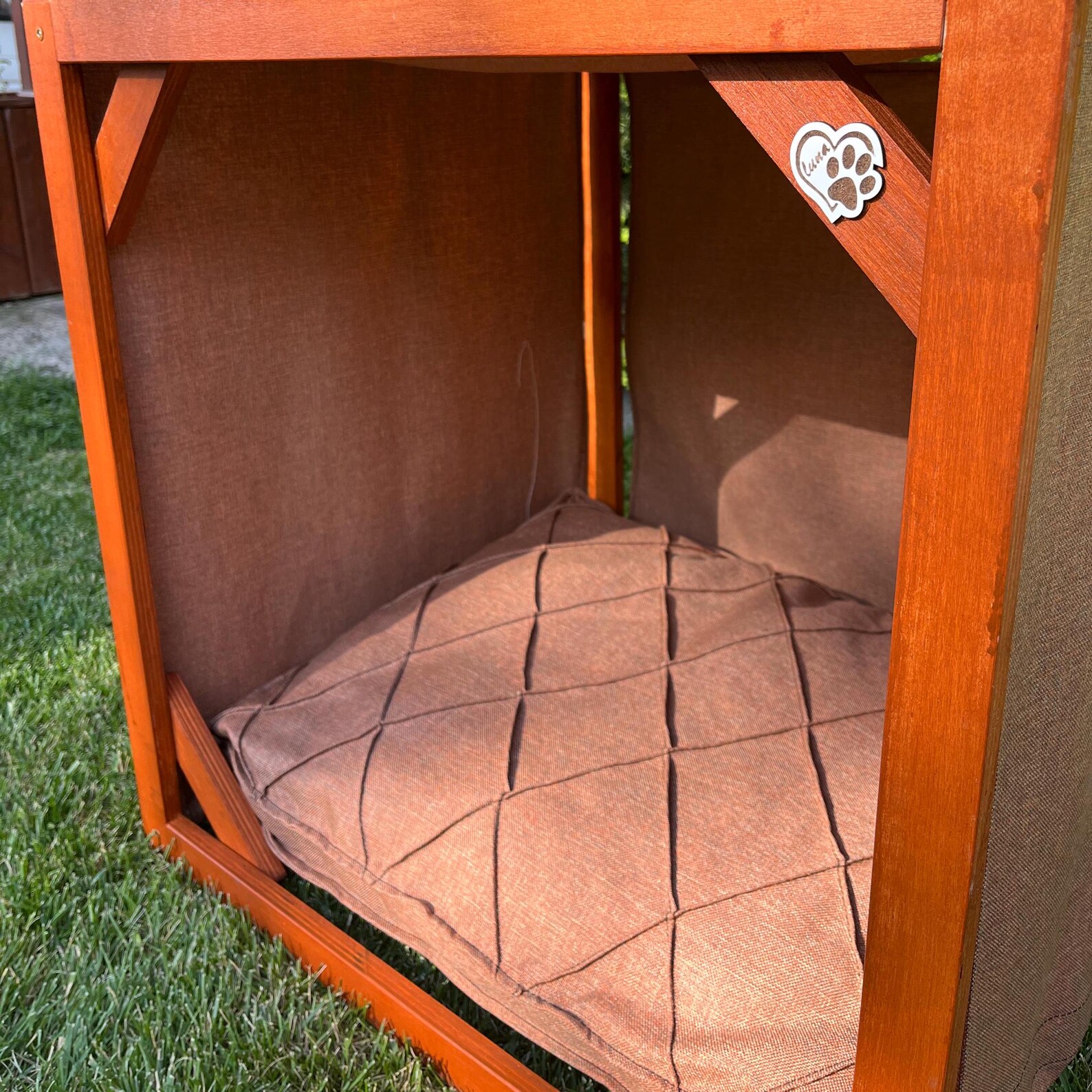 MERWOOD Dog House,wooden Dog House,kennel Furniture With Dog Bed ...