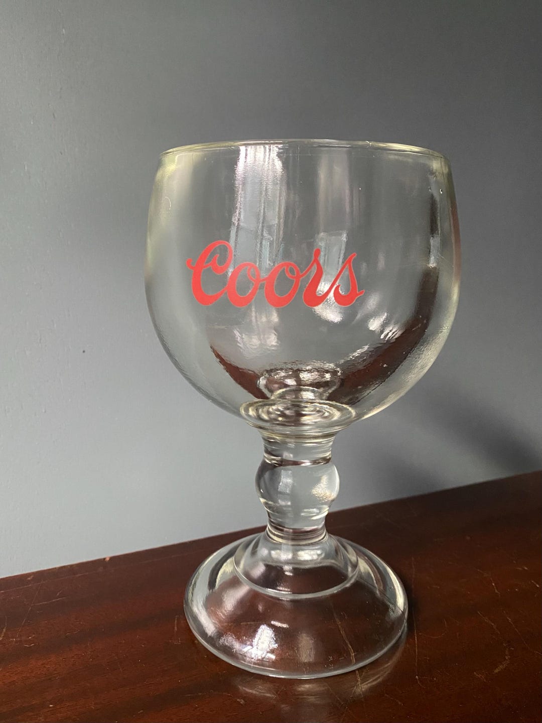 Vintage Retro Antique Coors Beer Heavy Glass Goblet Rare 2 Lbs Chalice ...