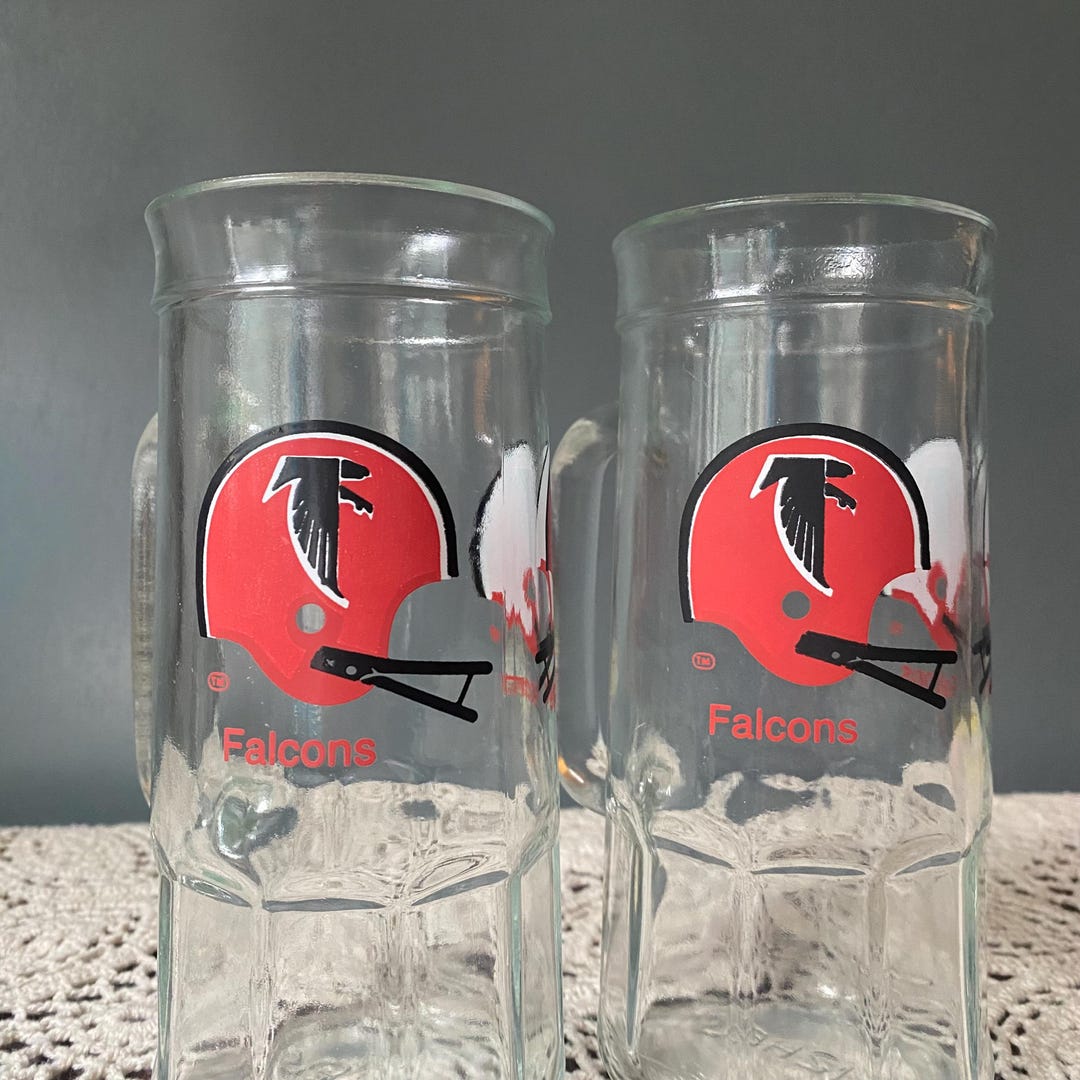 Vintage Fisher Peanuts NFL Beer Stein Glass Mug ATLANTA FALCONS Set of 2 Mugs - Etsy