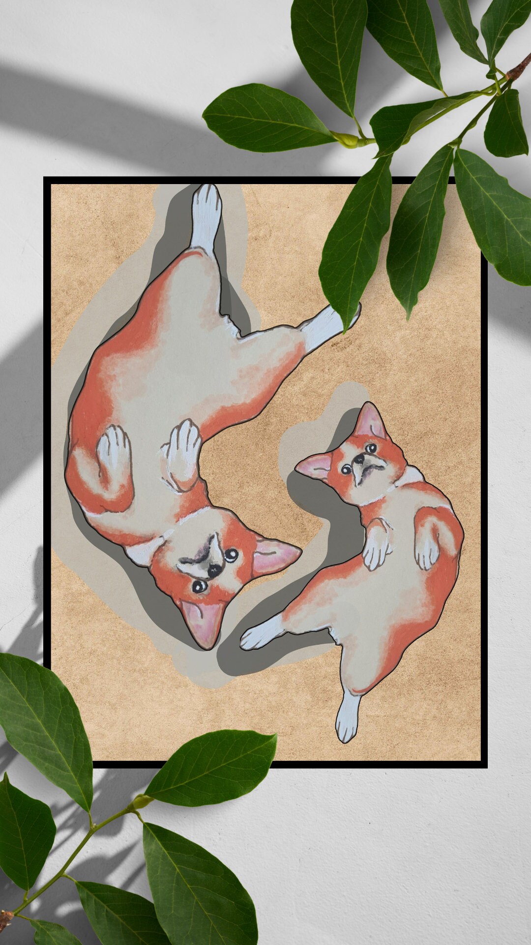 Corgi Dog Poster, Cute Wall Art, Funny Illustration - Etsy