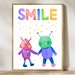 Smile Printable, Happy Alien, Kids Rooms Decor, Nursery Wall Art, Space ...