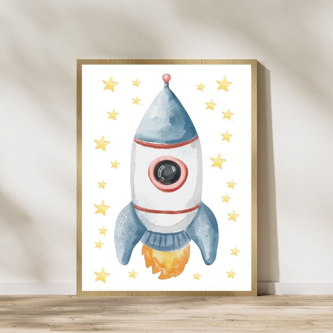 Rocketship Printable, Space Kids Wall Art, Baby Room, School Decor ...
