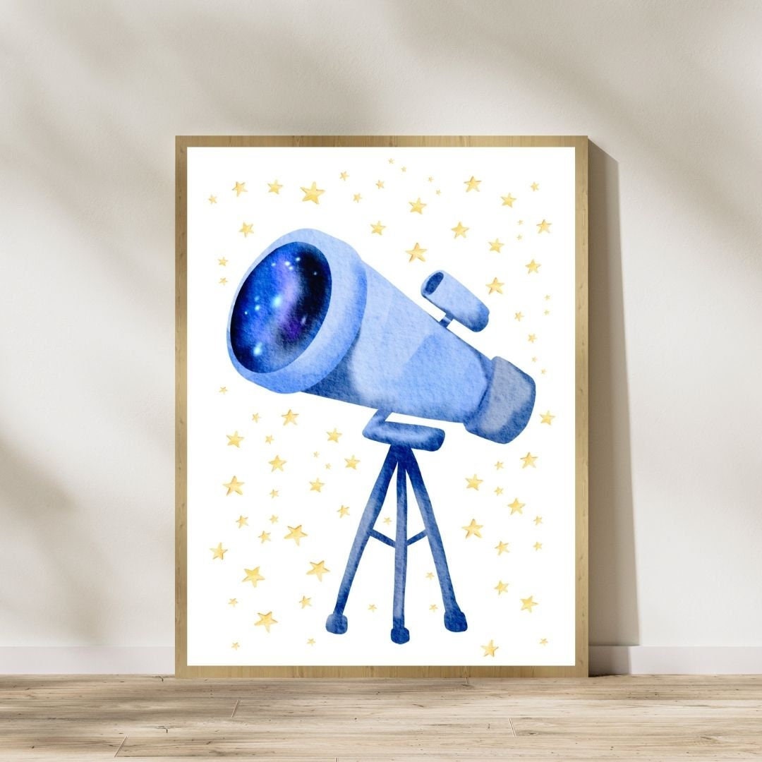 Telescope Printable, Space Kids Wall Art, Baby Room, School Decor ...