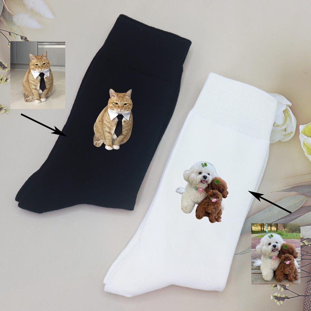 Custom Pet Photo Socks,custom Cat Socks,custom Dog Socks,personalized ...