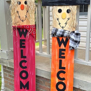 Scarecrow Leaning Porch Sign, Fall Decor, Home Decor, Cute Porch Signs ...