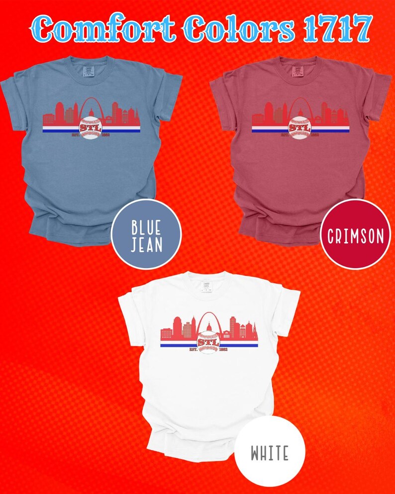 St Louis Baseball Skyline T-shirt: Cardinals Game Day Tee - Etsy