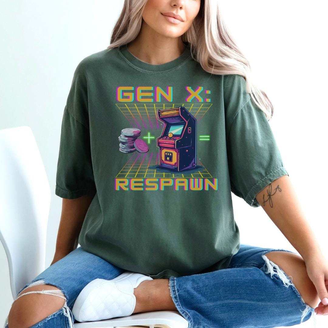 Gen X Respawn T-shirt: Retro Arcade Gaming Comfort Colors Tee - Etsy