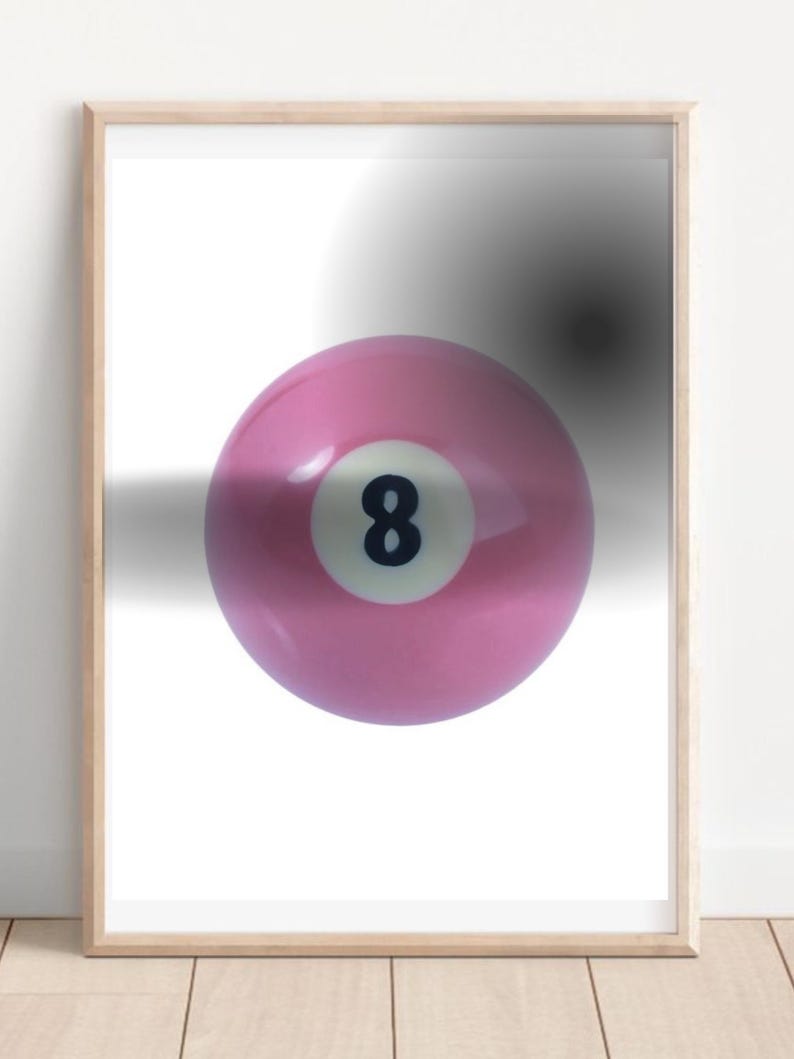 Chic Pink 8 Ball Poster Trendy Wall Art for Fashion Girls - Etsy