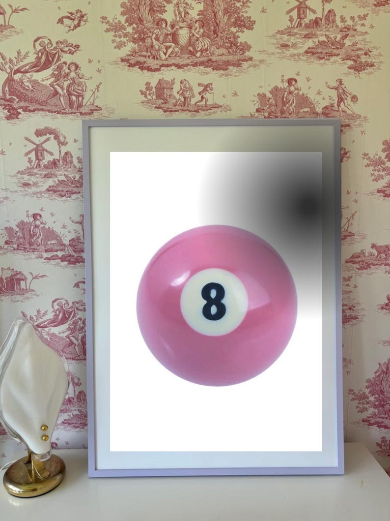 Chic Pink 8 Ball Poster Trendy Wall Art for Fashion Girls - Etsy