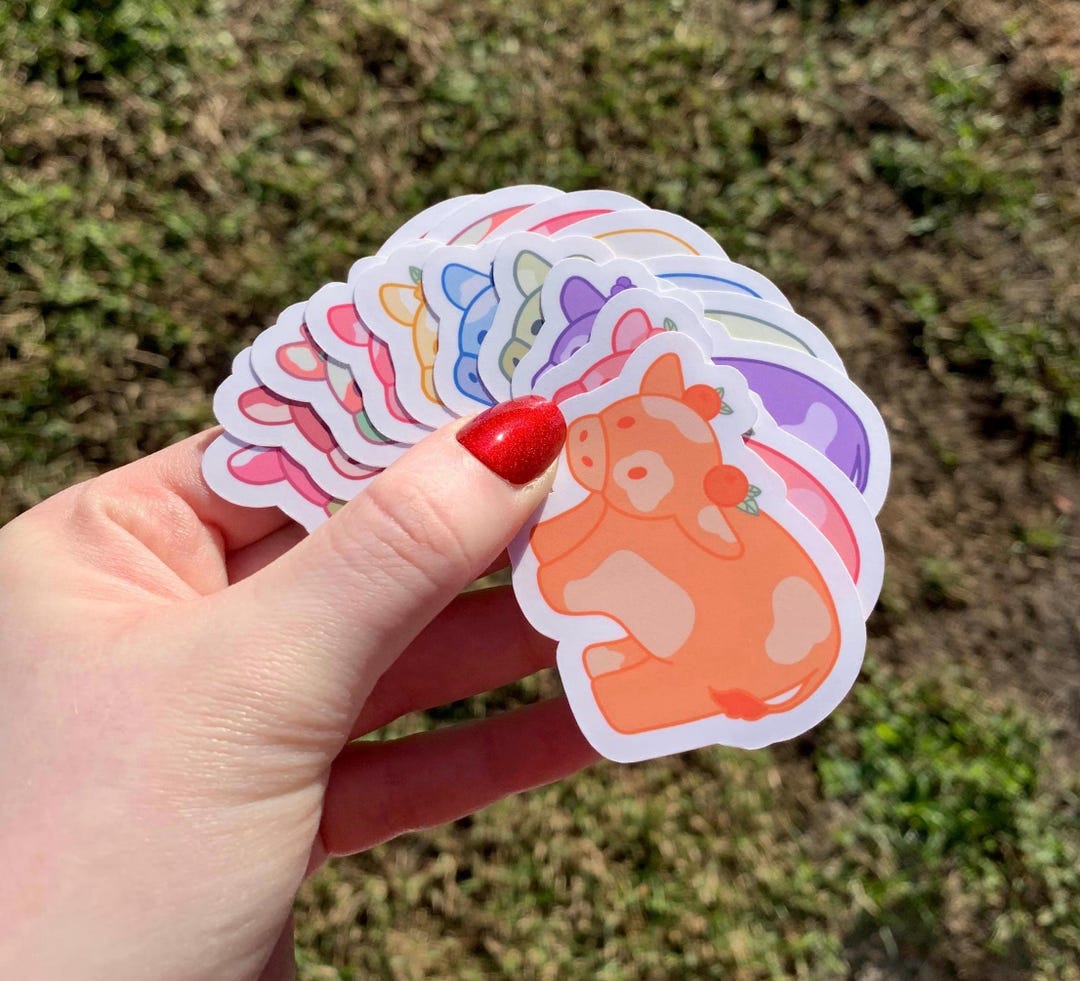 Fruit Cow Stickers Waterproof Cow Stickers - Etsy