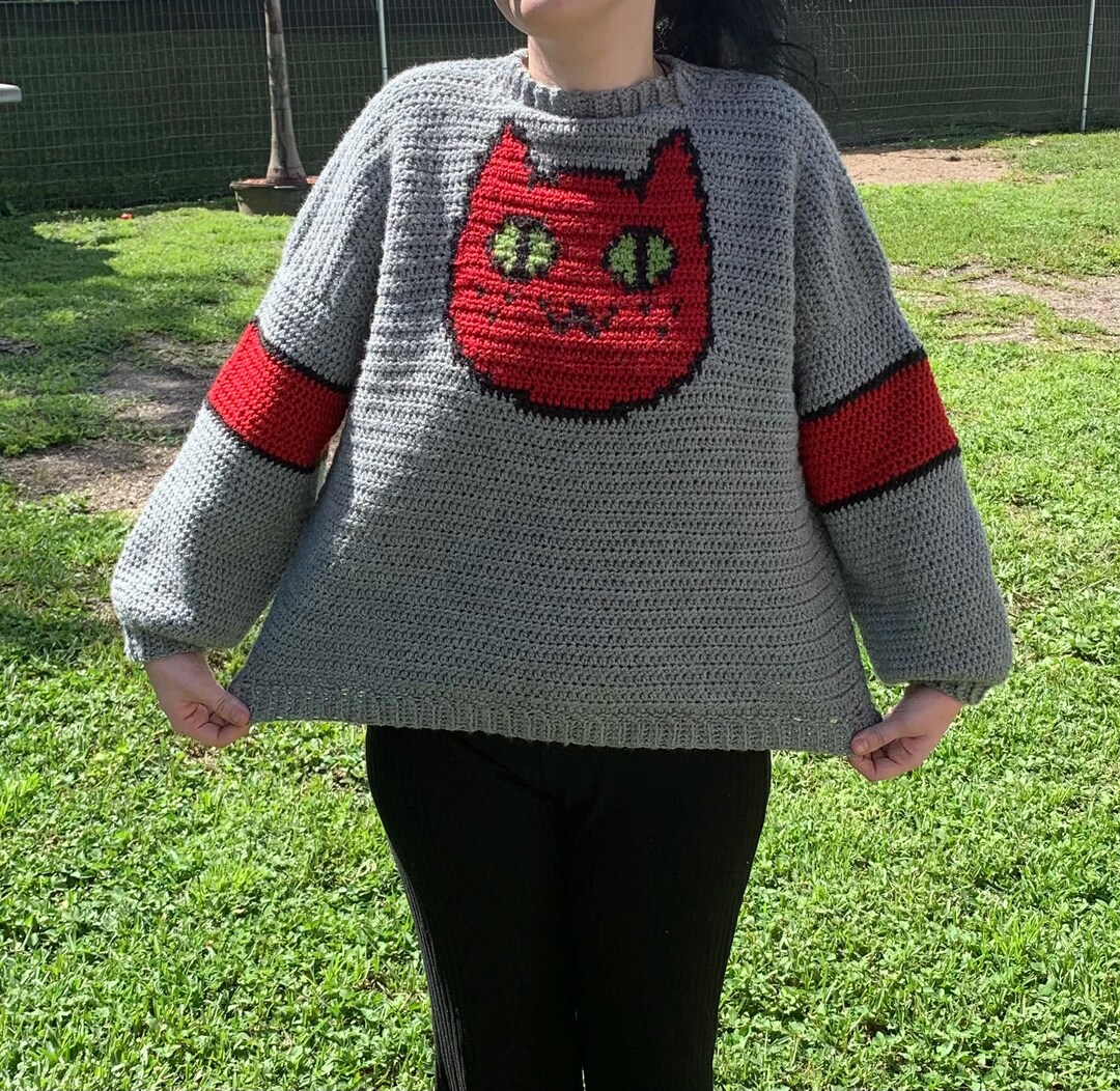 Marceline Cat Sweater Crochet Handmade - Etsy