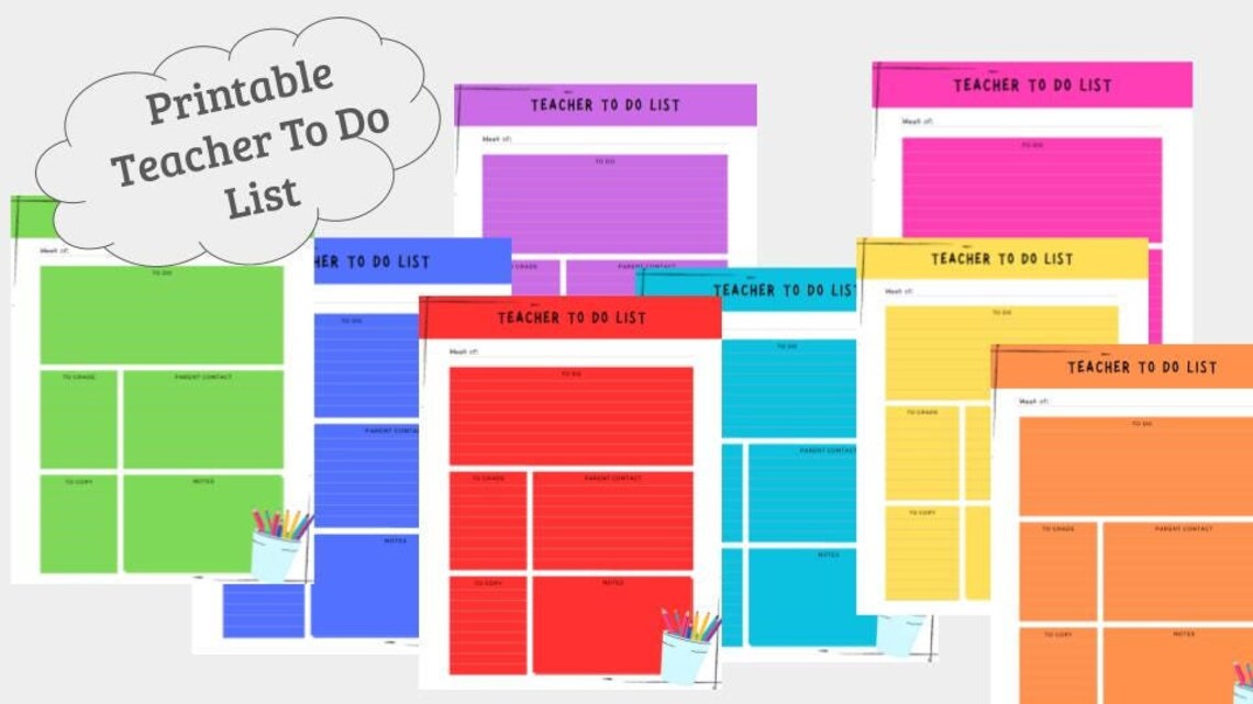 Teacher to Do List Editable - Etsy
