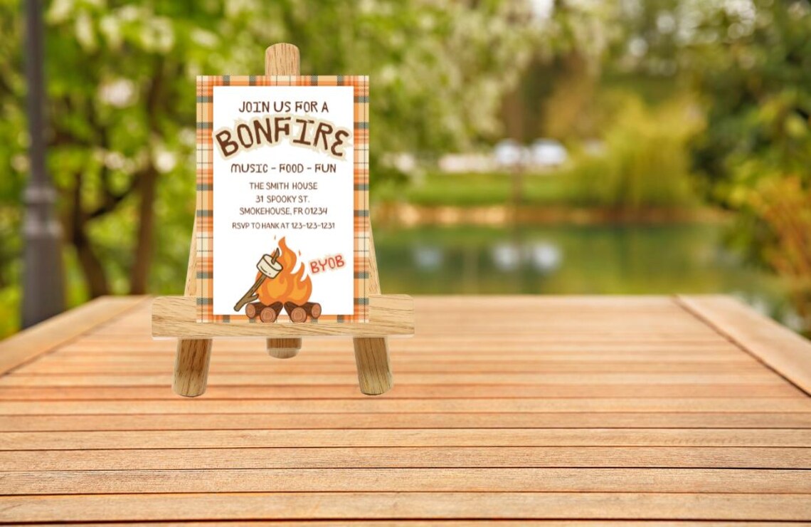 Bonfire Invitation Editable Campfire Night Invite Template - Etsy