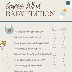 Baby is Brewing Guess Who Baby Shower Game Digital Template Editable ...