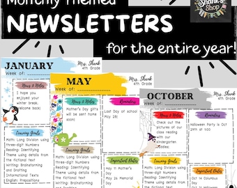 Editable Classroom Newsletter Templates for Weekly/monthly Parent ...