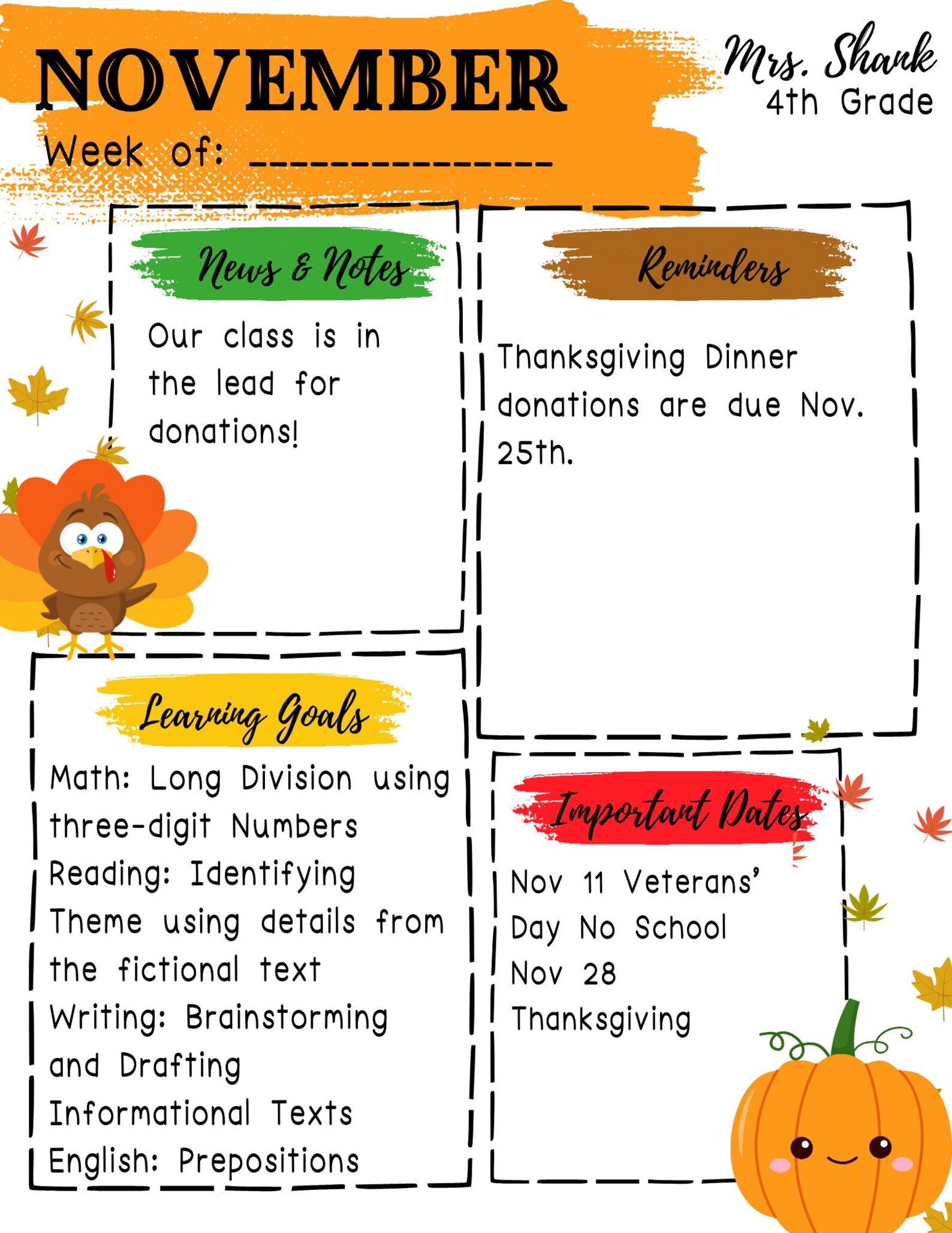 Classroom Weekly Newsletter Editable Monthly Themes - Etsy