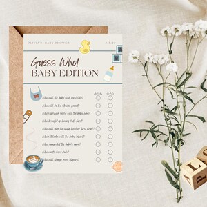 Baby is Brewing Guess Who Baby Shower Game Digital Template Editable ...