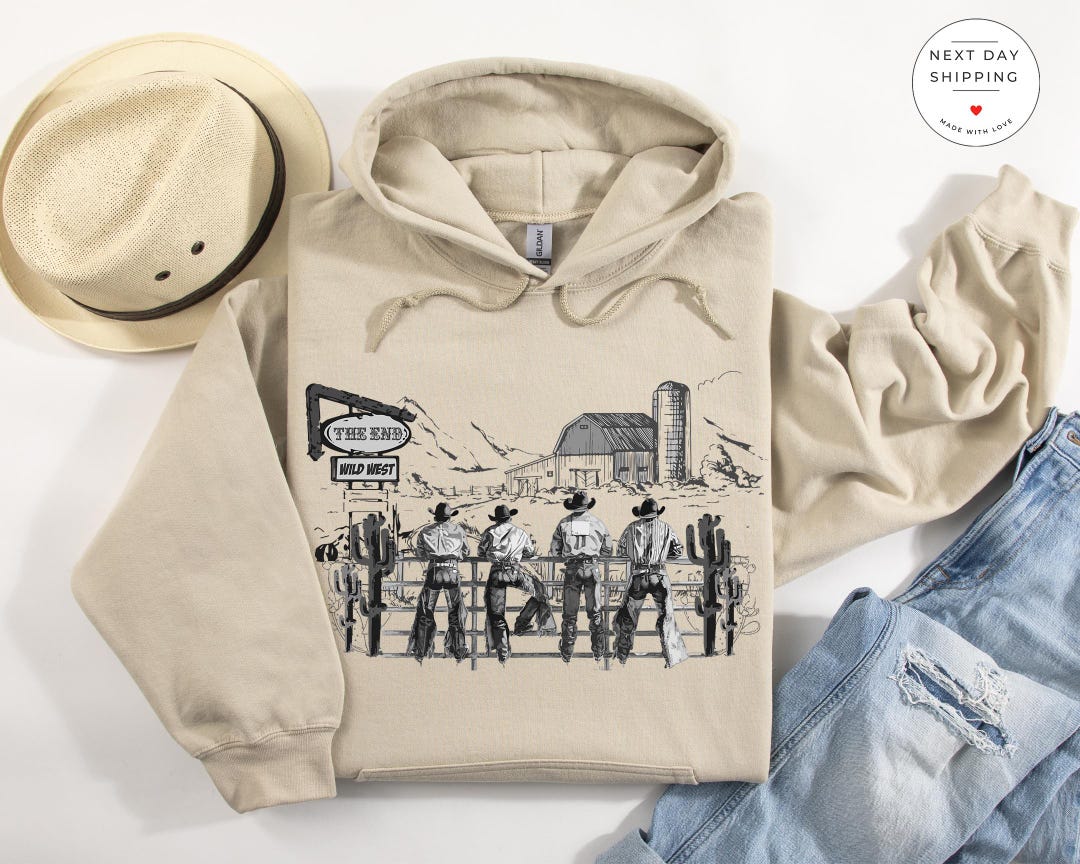 Western Cowboy Vintage Sweatshirt, Cowboy Hoodie, Retro Cowboys ...