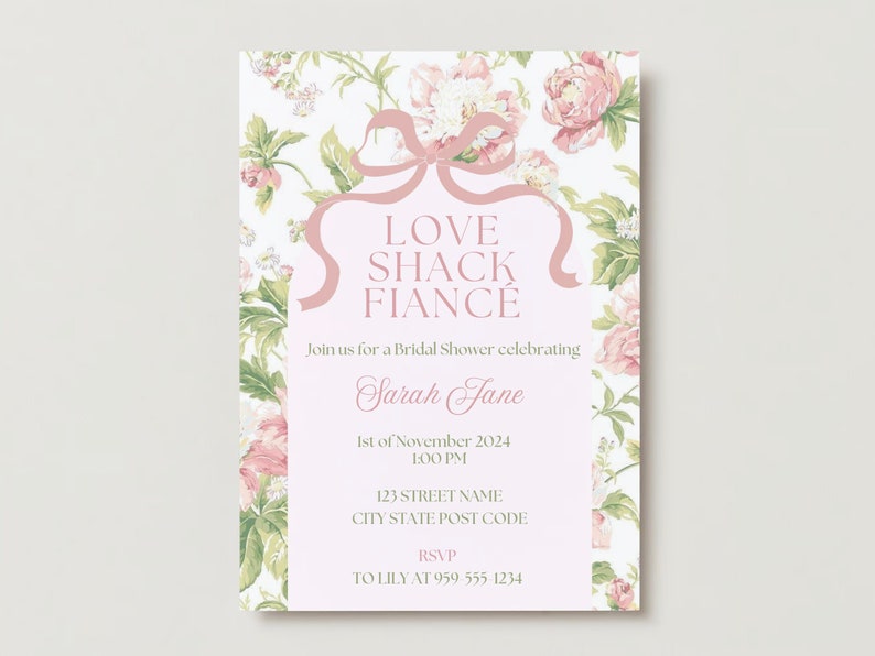 Love Shack Fiance Bridal Shower Invite - Etsy