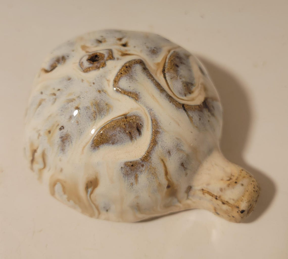 Glazed Ceramic "melty" Face Whistle. Delightful 2 Note Clay Musical ...