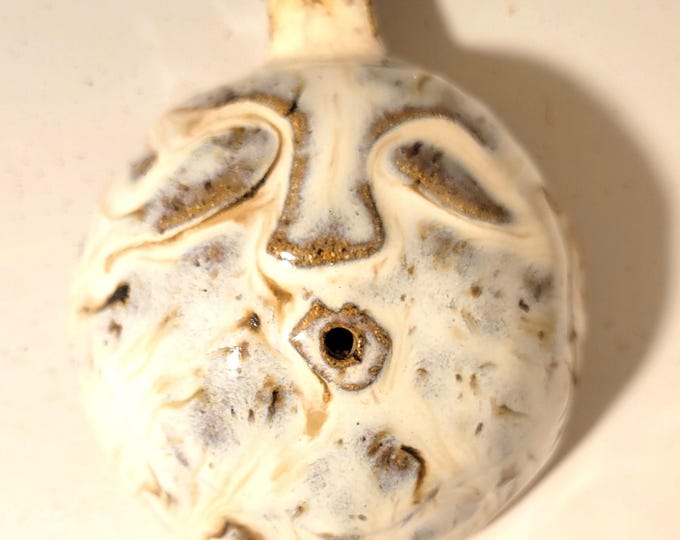 Glazed Ceramic "melty" Face Whistle. Delightful 2 Note Clay Musical Instrument. Novelty Gift ...