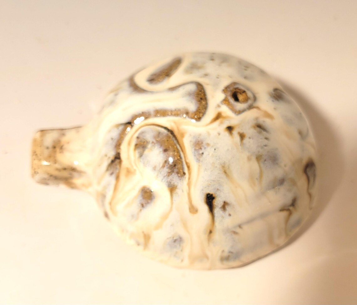Glazed Ceramic "melty" Face Whistle. Delightful 2 Note Clay Musical ...