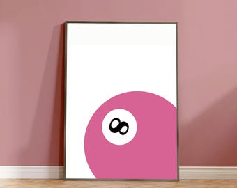 PINK POOL BALL (digital Print) - Etsy