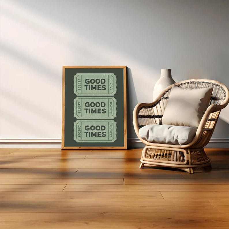 Good Times Ticket Wall Art Print, Multiple Size Options Trendy Wall ...
