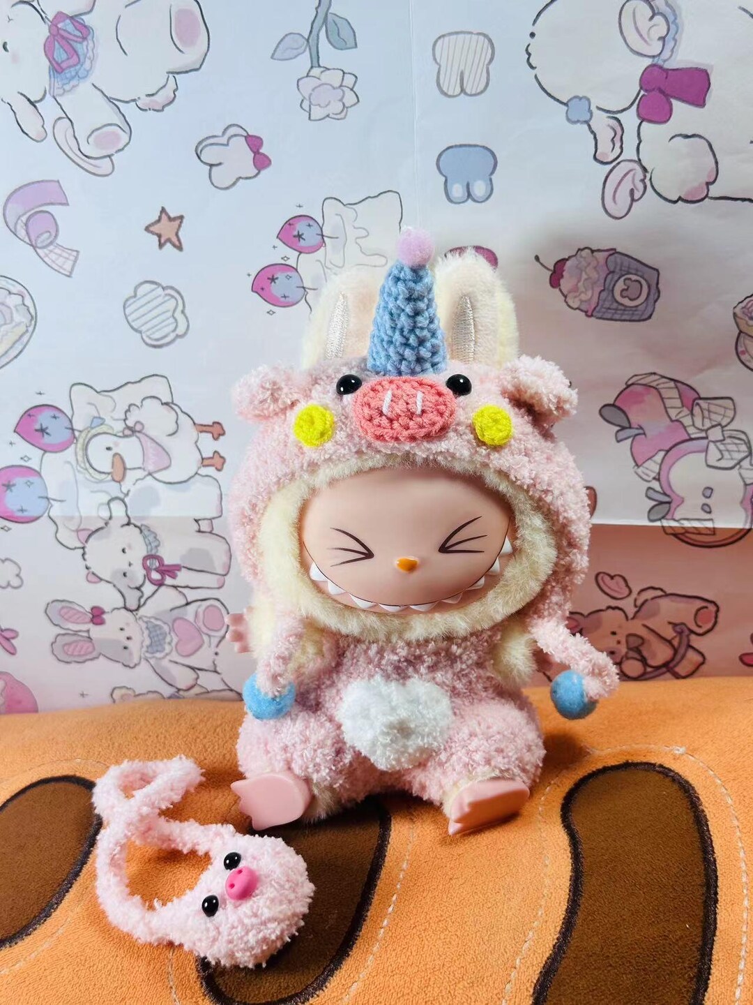 Pig for Ver 2 Labubu Have a Seat Popmart Clothes Handmade Outfit Labubu ...